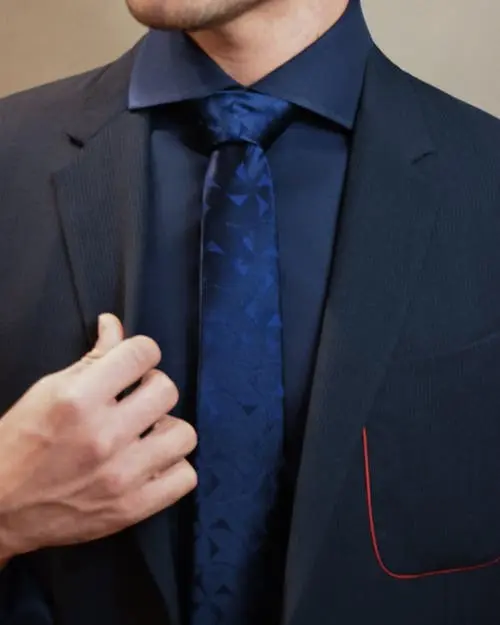 KNOTTERY & CO Pinwheel Silk Jacquard Tie - Navy
