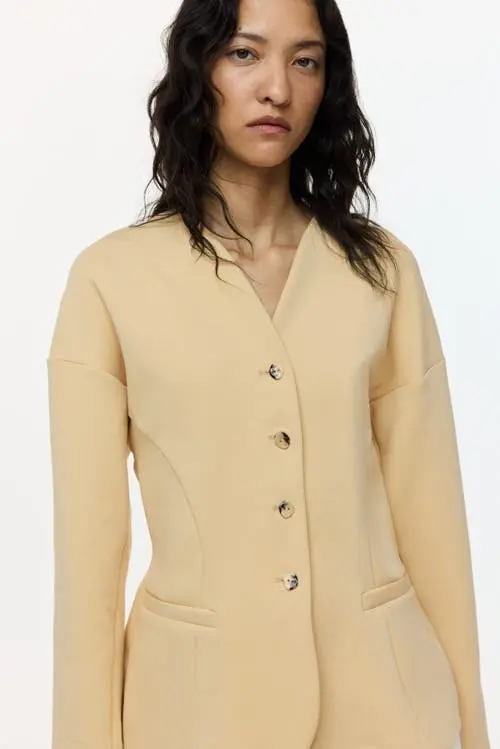H&M Jersey Jacket With V-neck And Drop Shoulder