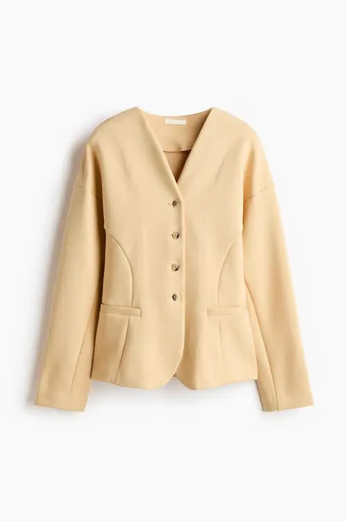 H&M Jersey Jacket With V-neck And Drop Shoulder
