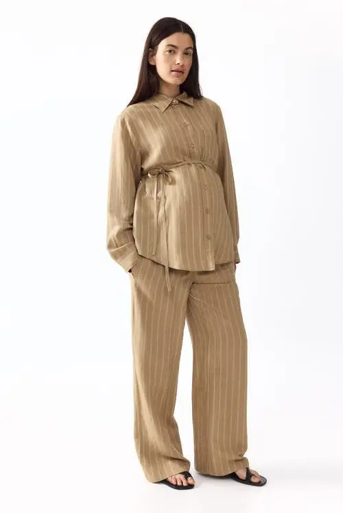 H&m Mama Linen-blend Shirt