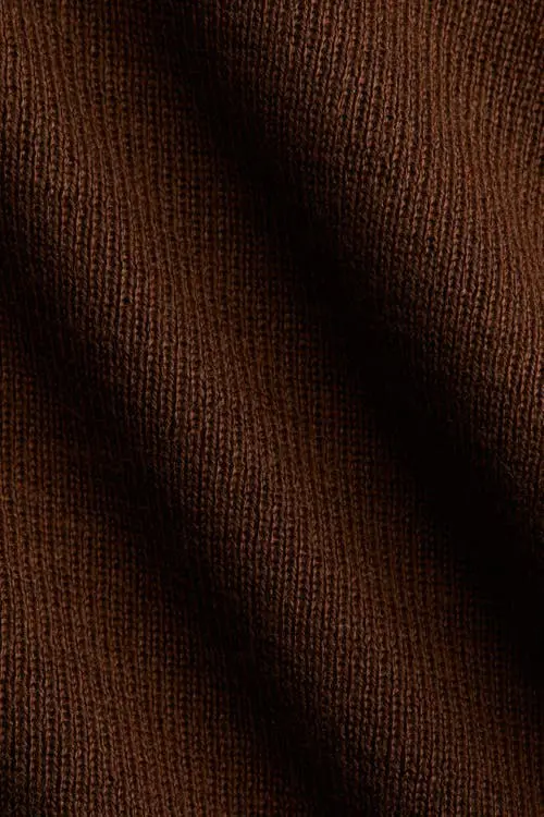 H&m Off-the-shoulder Ribbed Jumper - Brown