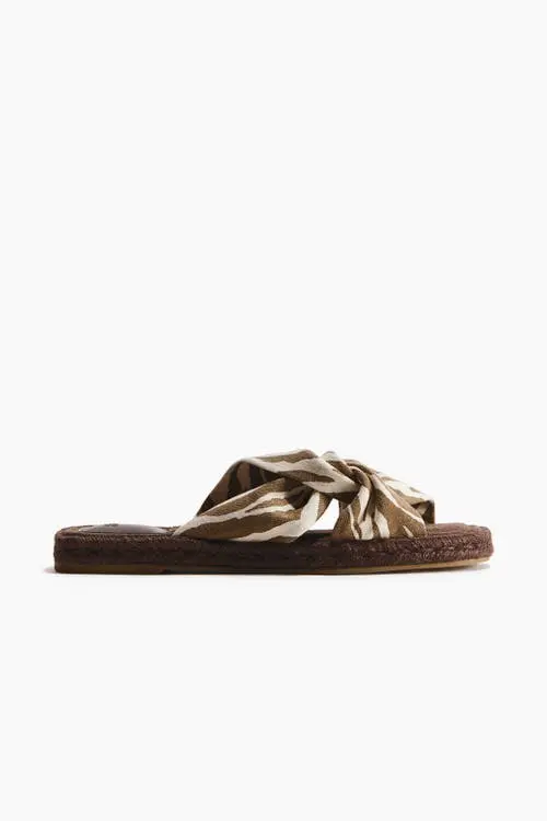 H&m Cotton Espadrille Sandals With Twisted Straps