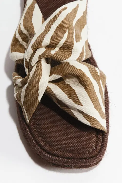 H&m Cotton Espadrille Sandals With Twisted Straps