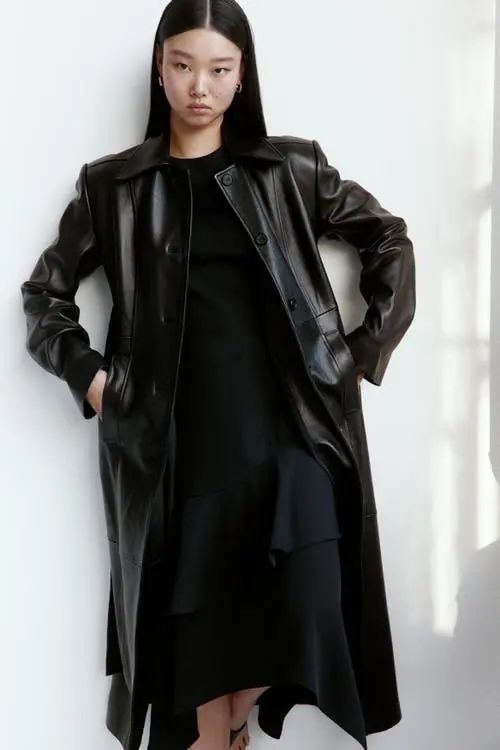 H&m Asymmetric Midi Dress With Flounced Tiers