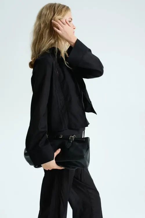 H&m Pintucked Pyjama Shirt With Lace Trim