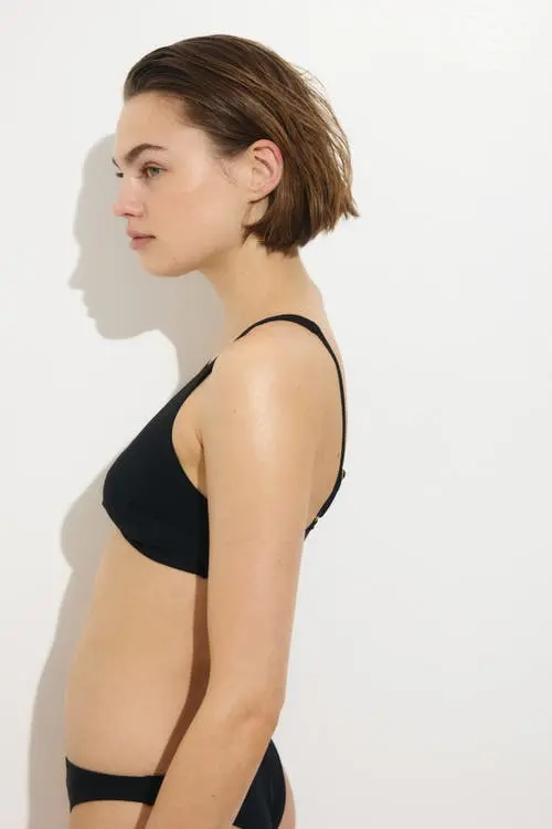H&m Padded Bikini Top With Knotted Detail And Adjustable Straps