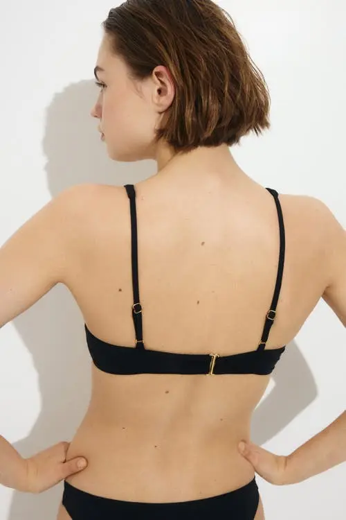 H&m Padded Bikini Top With Knotted Detail And Adjustable Straps
