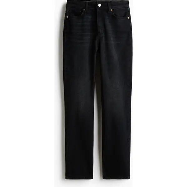 H&m Slim Straight High Waist Jeans - Black