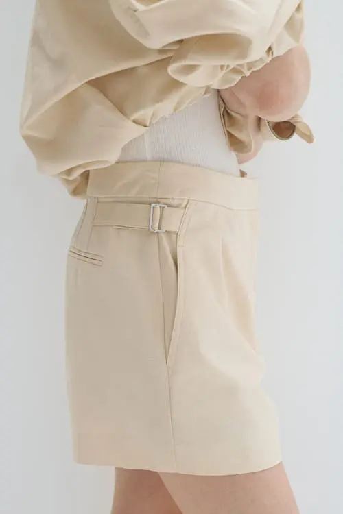 H&m Linen-blend Herringbone Shorts