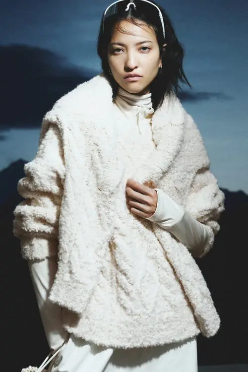 H&m Cable-knit Jumper With Drop Shoulder - Cream