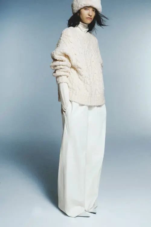 H&M Cable-knit Jumper With Drop Shoulder