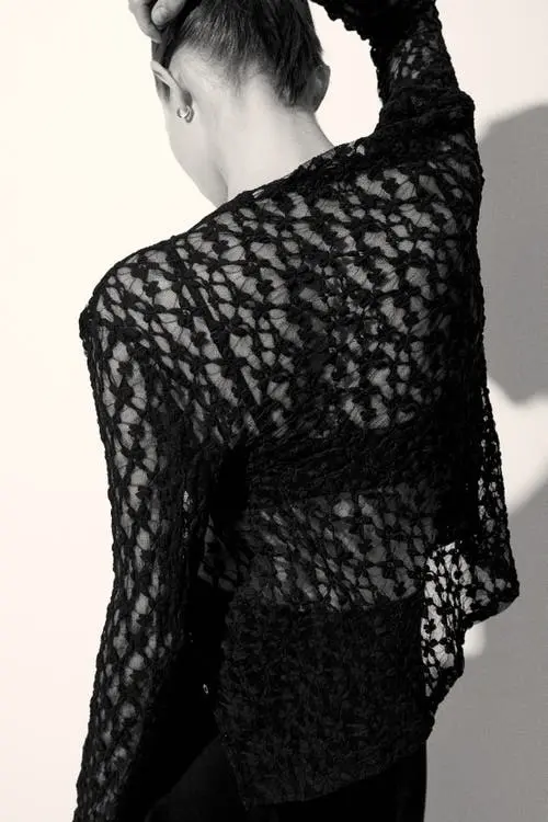 H&m Lace-look Jersey V-neck Cardigan