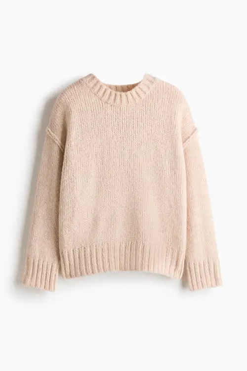 H&m Oversized Wool-blend Jumper - Light Beige