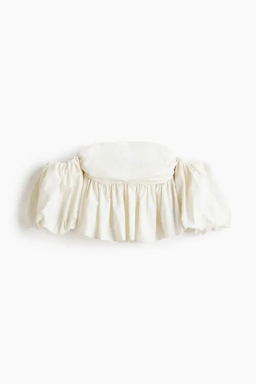 H&m Off-the-shoulder Balloon Sleeve Top