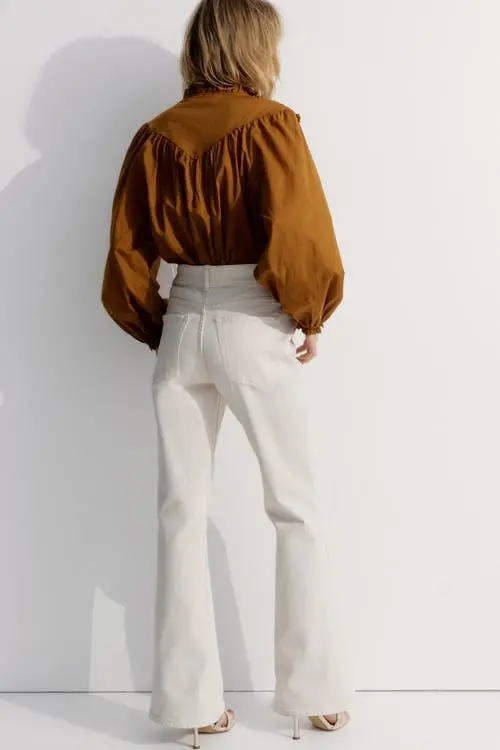 H&m Flared High-rise Denim Jeans - White