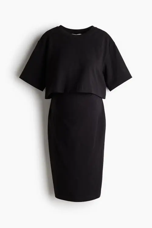 H&m Mama 2-piece Cotton Jersey Top And Skirt Set - Black