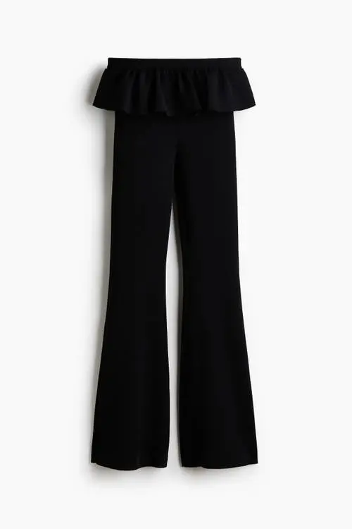 H&M Flared-leg Frill-trimmed Trousers
