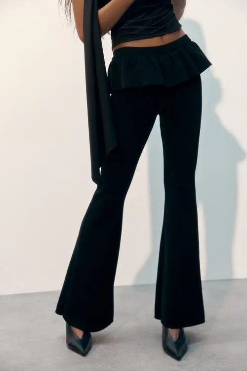 H&M Flared-leg Frill-trimmed Trousers