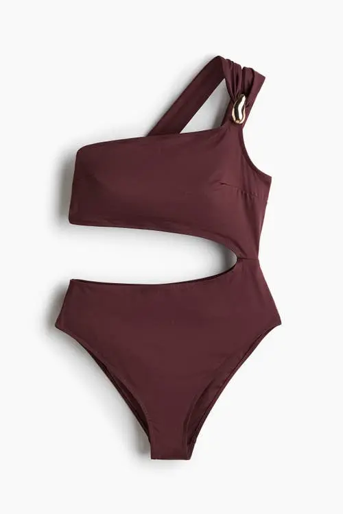 H&m One-shoulder Cut-out Swimsuit