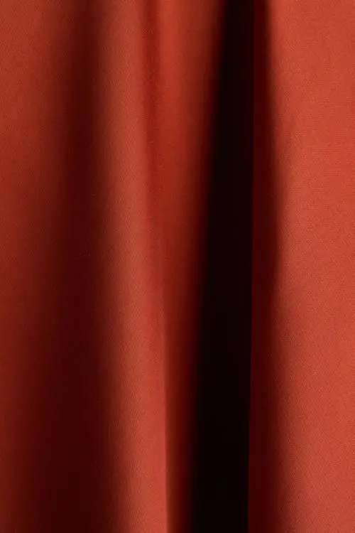 H&m Midi Skirt In Draping Weave - Burnt Orange