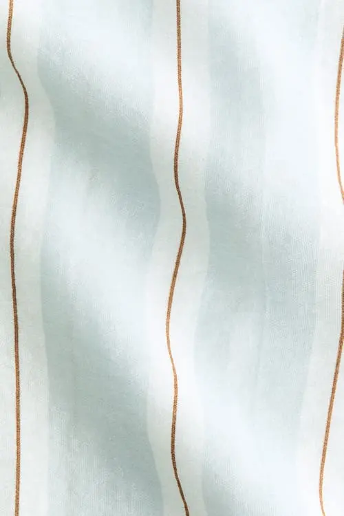 H&m Long Viscose-blend Shirt With Classic Collar And Stripes