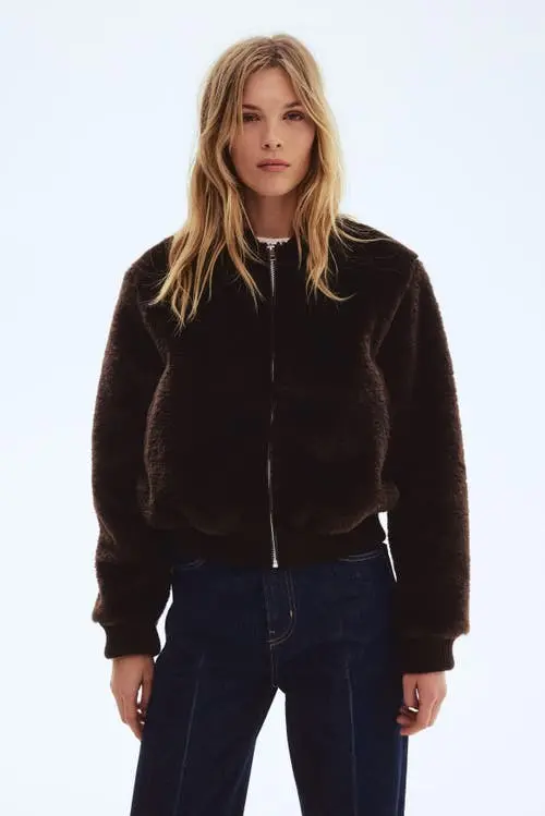 H&m Pile Bomber Jacket