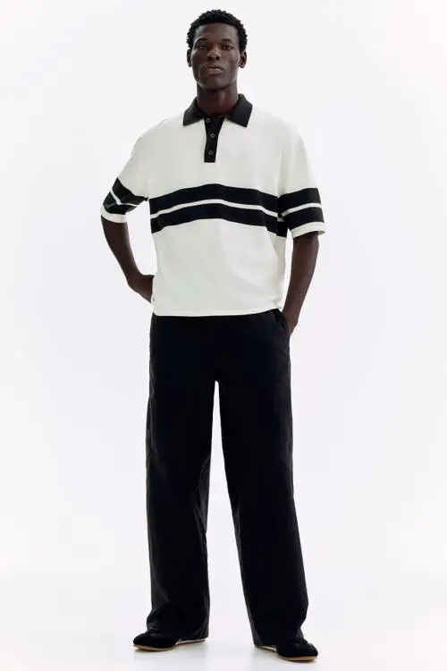 H&M Loose Fit Knitted Polo Shirt