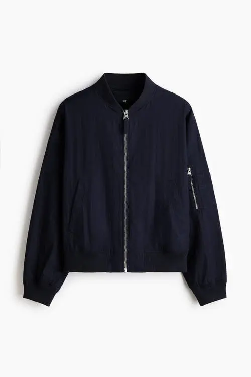 H&m Bomber Jacket - Navy Blue