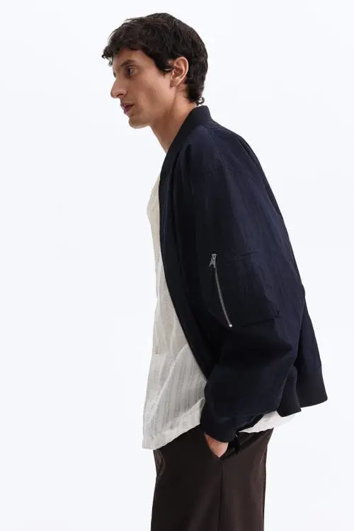 H&m Bomber Jacket - Navy Blue