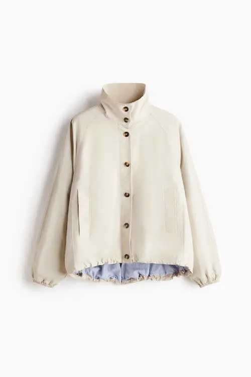 H&m Oversized Bubble-hem Jacket - Cream