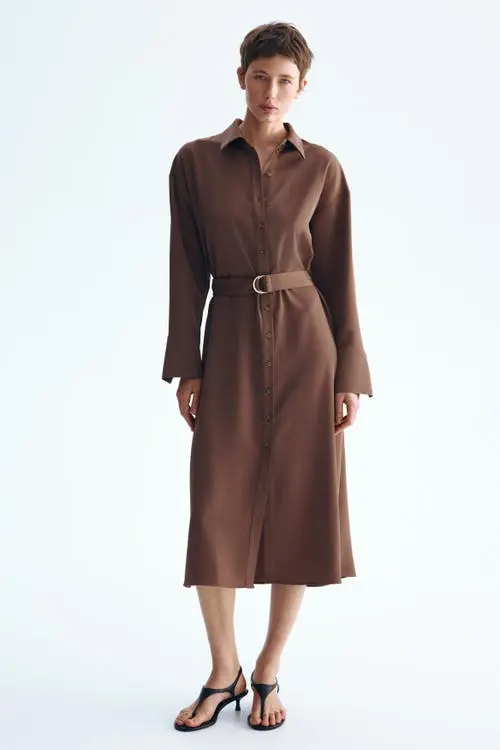 H&m Belted Shirt Dress