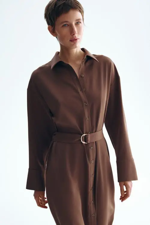 H&m Belted Shirt Dress