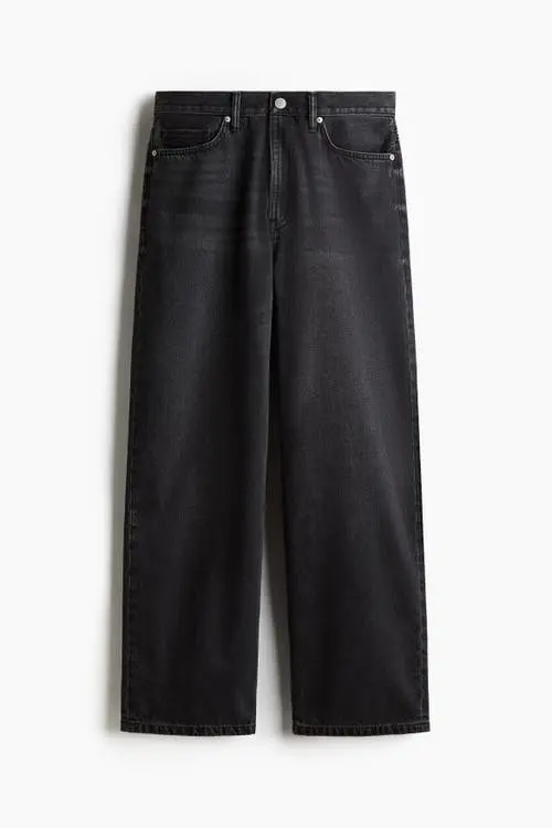 H&m Baggy Fit Cotton Denim Jeans - Black