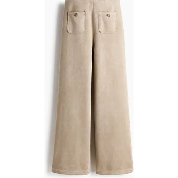 H&m Jersey Trousers With Patch Pockets - Beige