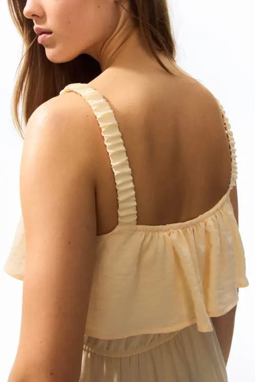 H&m Flounced Tiered Midi Dress