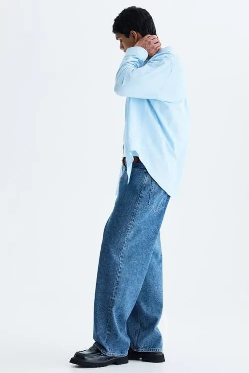 H&M Baggy Fit Denim Jeans - Medium Denim Blue