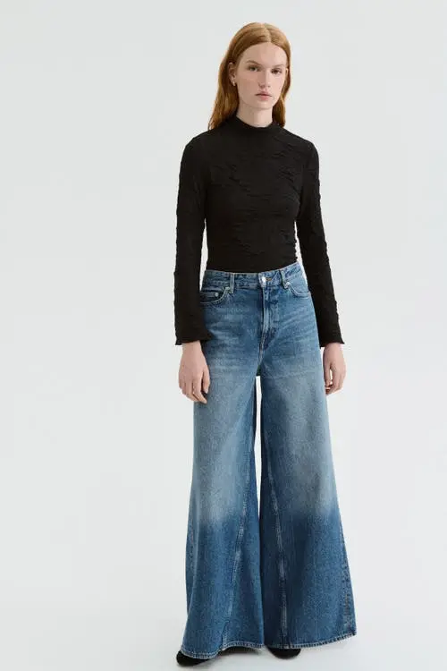 H&m Cut-out Jacquard Jersey Top