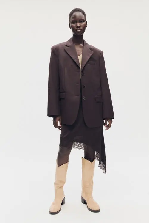 H&M Knee-high Boots With Block Heel - Beige