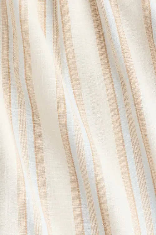 H&m Wide Leg Linen-blend Trousers - White/striped