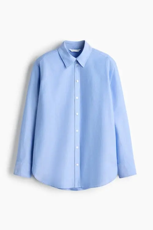 H&M Oxford Cotton Relaxed-fit Shirt - Blue