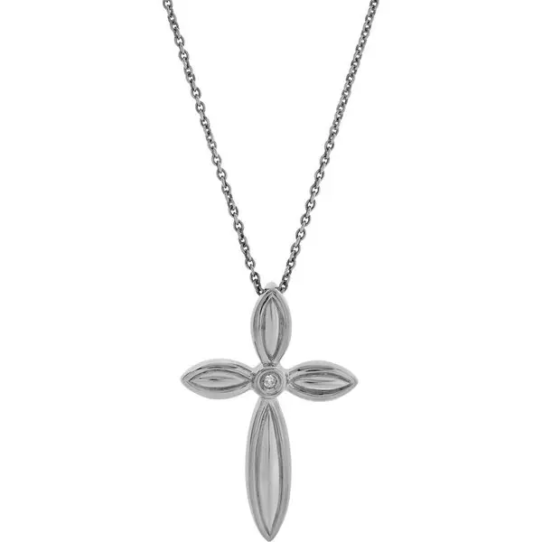 LUVMYJEWELRY Ariellea Sterling Silver 0.01 Ct Diamond Cross Pendant - 925 Sterling Silver