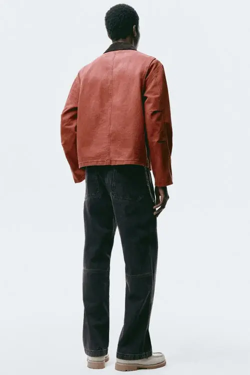 H&m Loose Fit Worker Jeans In Cotton Denim - Black