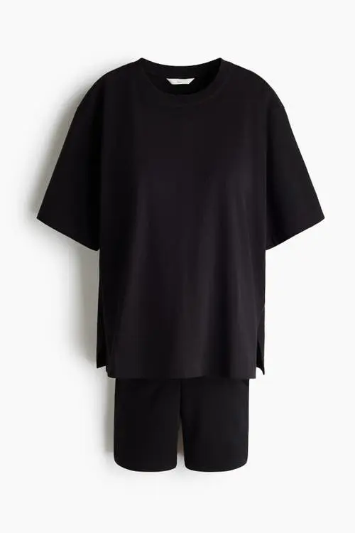 H&m Mama 2-piece Cotton Jersey Set - Black