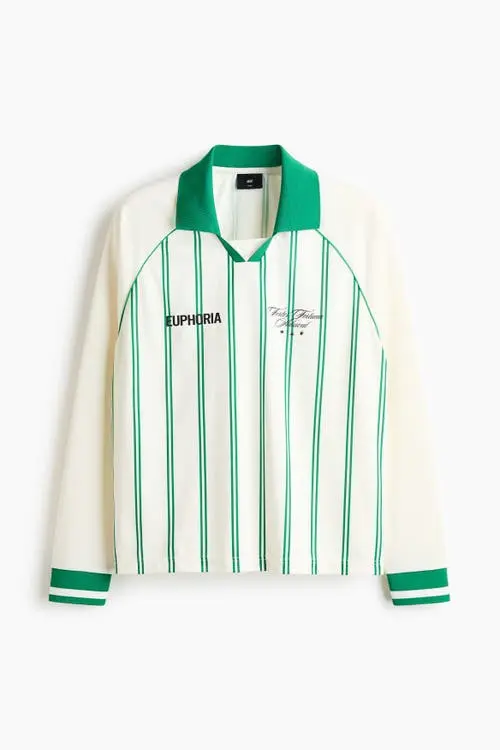 H&m Loose Fit Printed Polo Shirt
