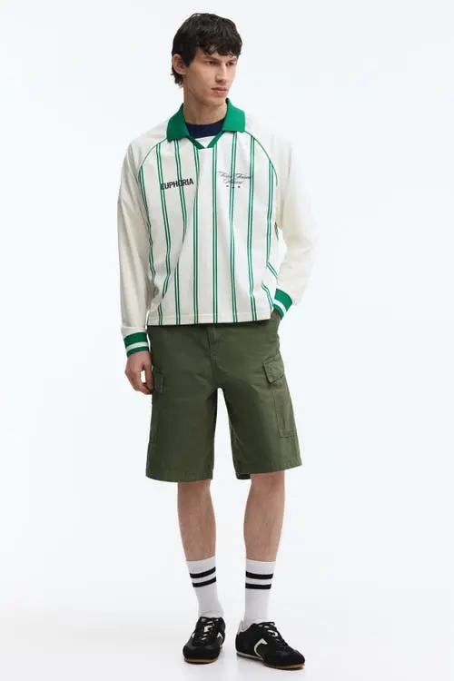 H&m Loose Fit Printed Polo Shirt