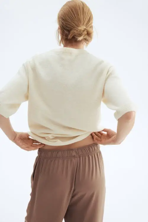 H&m Knitted T-shirt With Drop Shoulders