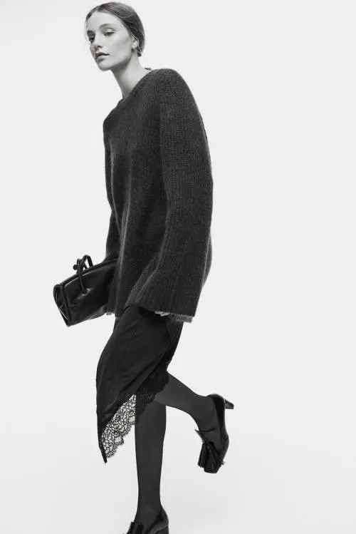 H&m Mohair-blend Ribbed Jumper