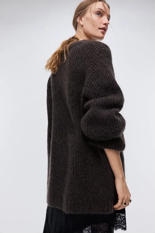 H&m Mohair-blend Ribbed Jumper