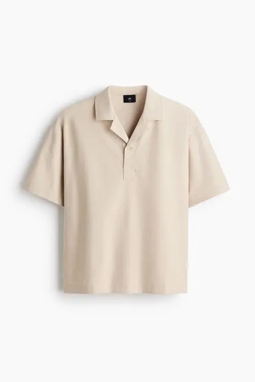 H&m Loose Fit Polo Shirt - Beige