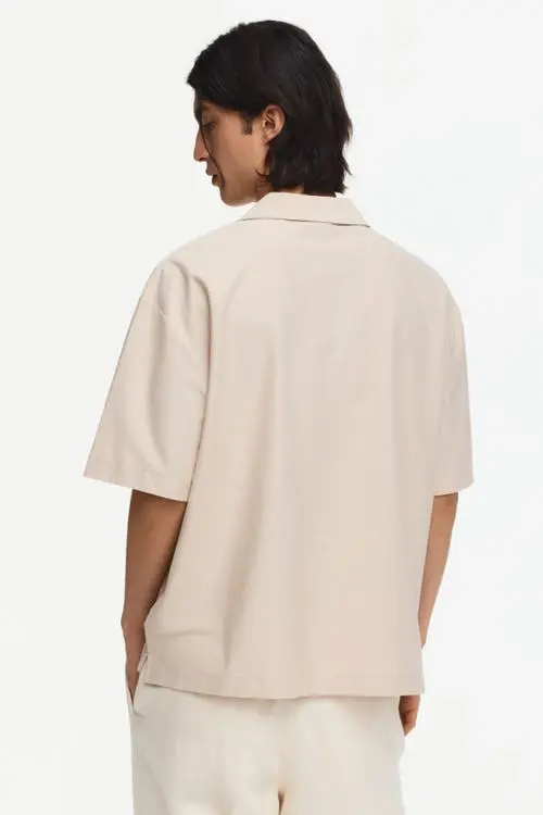 H&m Loose Fit Polo Shirt - Beige